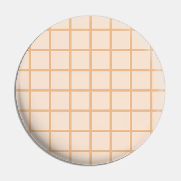 Peach grid retro aesthetic - Grid - Pin | TeePublic