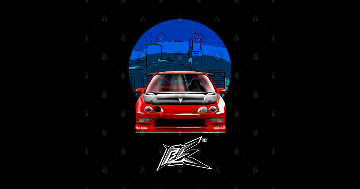 integra type r racecar lowered red - Acura Integra - Sticker | TeePublic