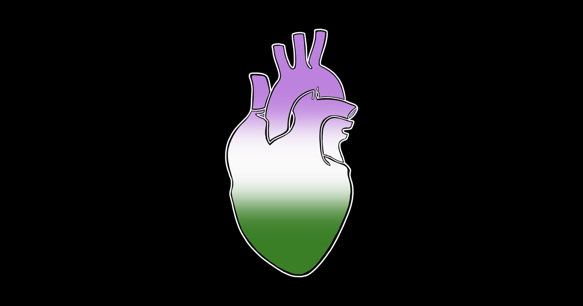 Genderqueer Pride Heart - Genderqueer - Sticker | TeePublic