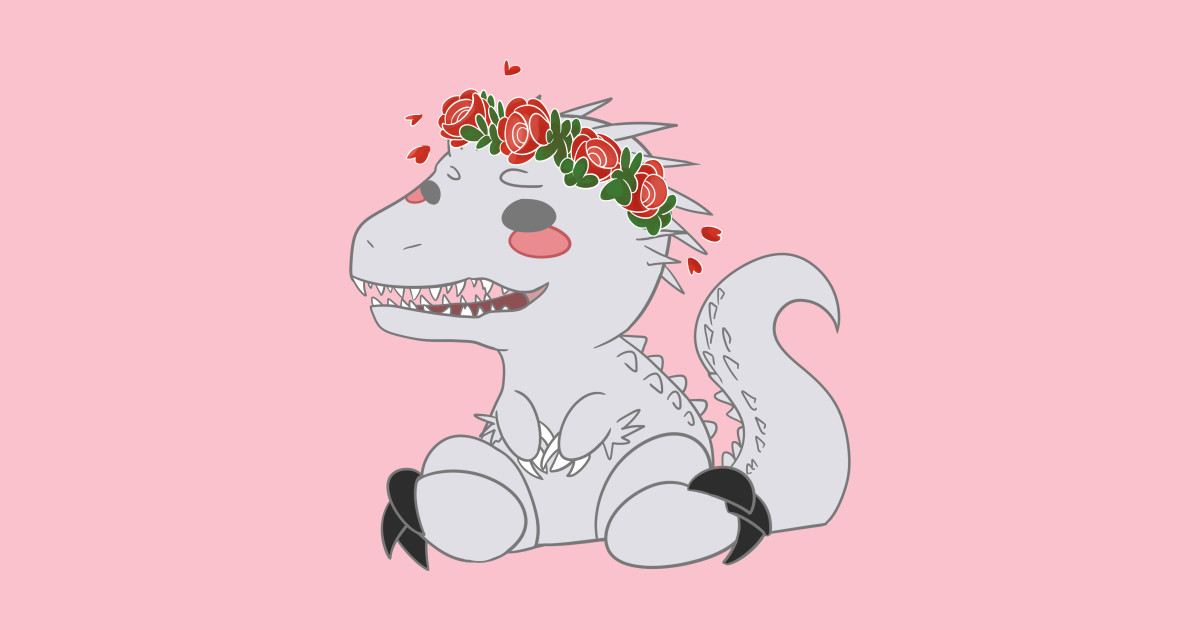 Indominus Rex Flower Crown Chibi - Indominus Rex - Sticker | TeePublic