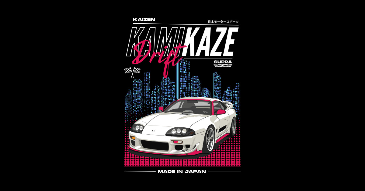 Japanese Supra JDM Synthwave Kamikaze Drift - Jdm - Sticker | TeePublic