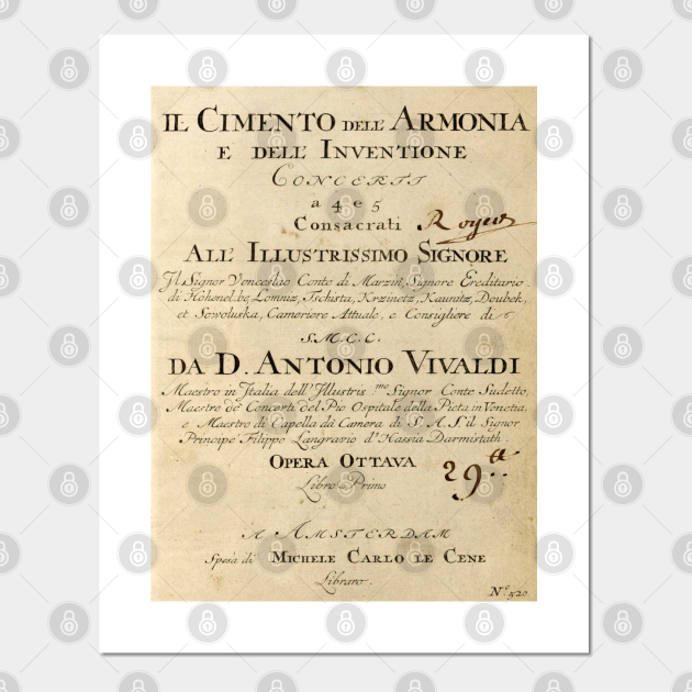 Vivaldi | Original handwritten cover by Antonio Vivaldi | The four ...