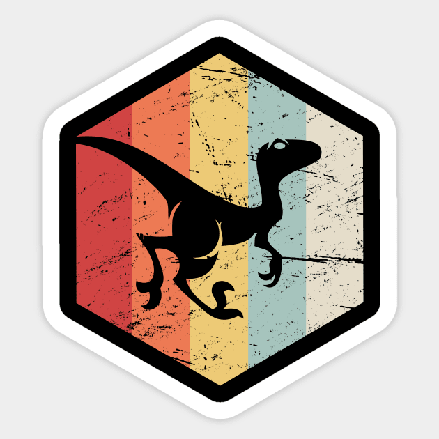 Retro Vintage Velociraptor Dinosaur - Velociraptor - Sticker | TeePublic