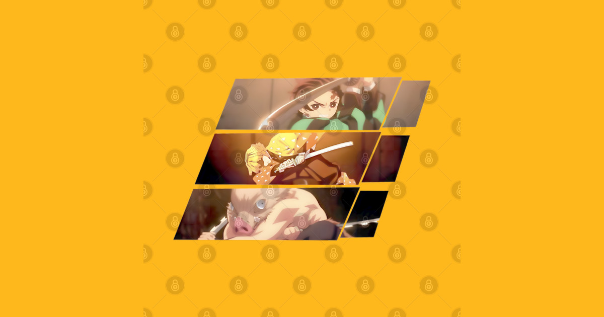 Demon Slayer Trio: Tanjiro, Zenitsu, Inosuke Anime Art|PERFECT GIFT FOR ...