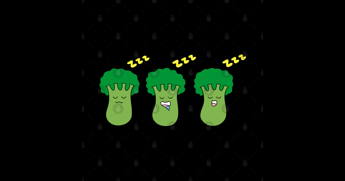 Broccoli sleeping face - Broccoli - Sticker | TeePublic