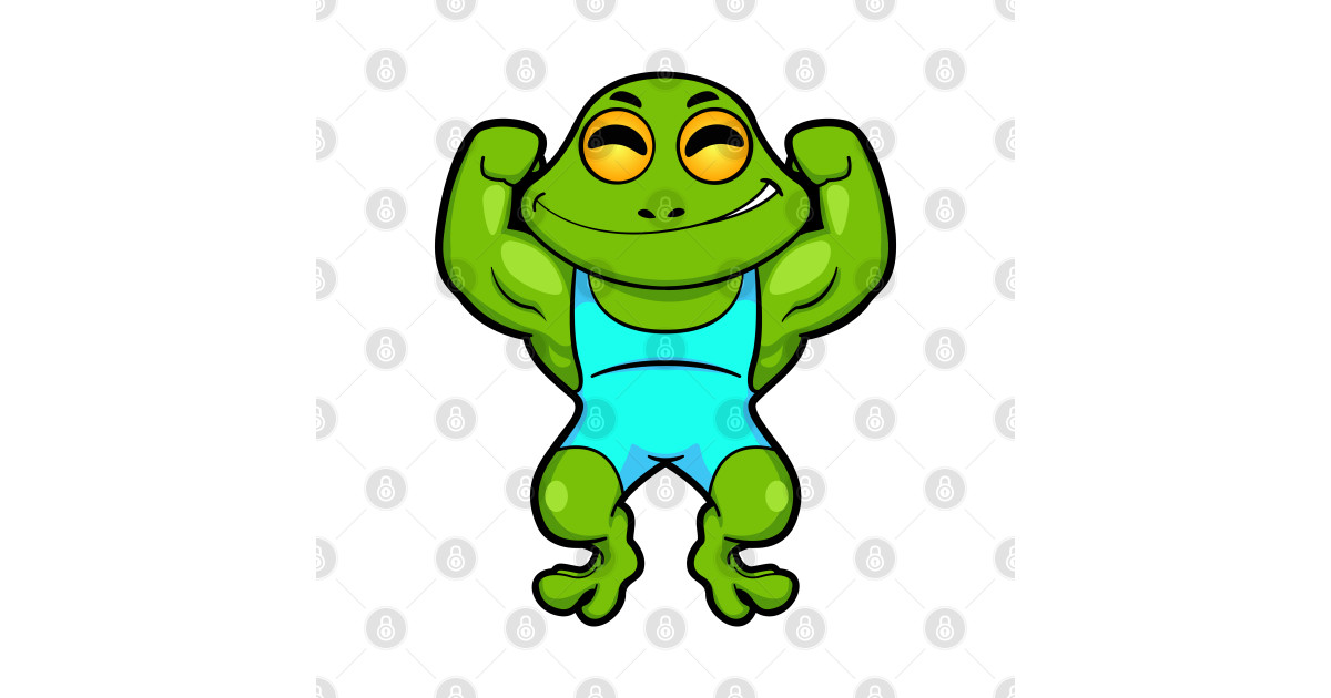 Frog as Bodybuilder at Bodybuilding - Sports - T-Shirt | TeePublic