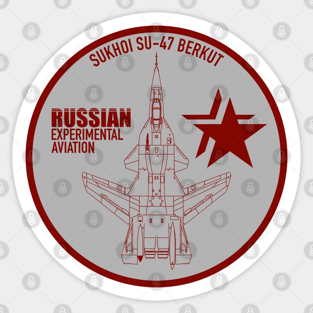 Sukhoi Su-47 Berkut - Su47 Russian Fighter Plane - Sticker | TeePublic