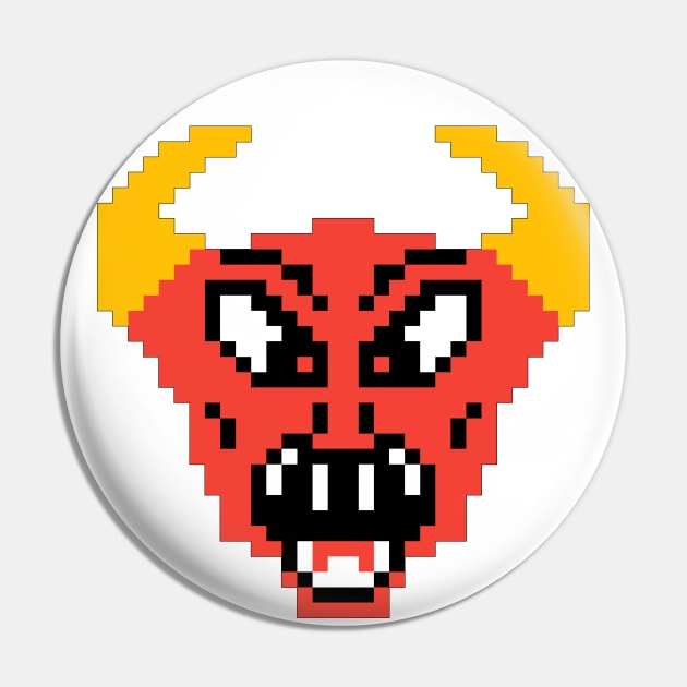 Demon - Pixel Art - Pin | TeePublic