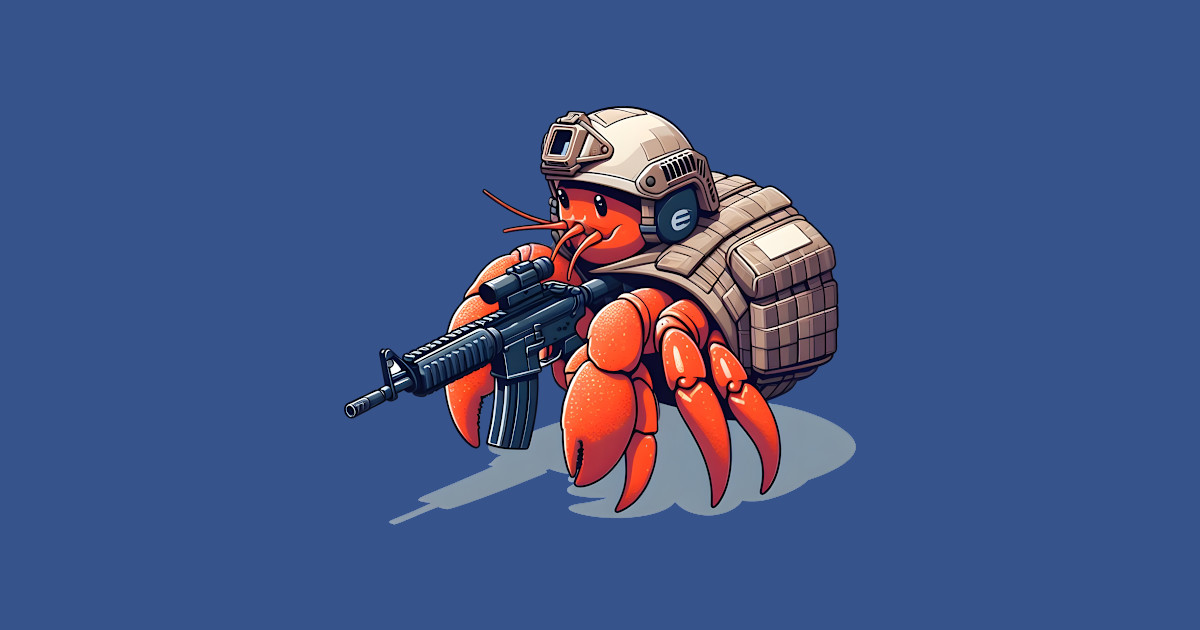 Tactical Hermit Crab - Hermit Crab - T-Shirt | TeePublic