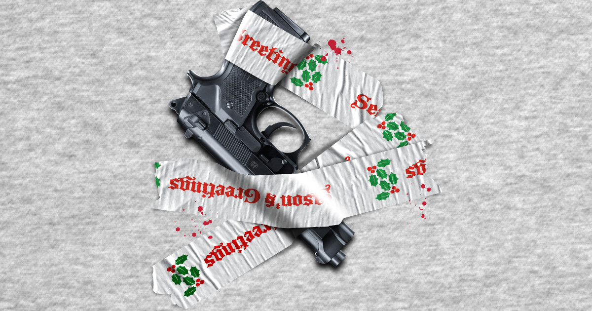 Die Hard – Gift Wrapped Gun - Die Hard - Long Sleeve T-Shirt | TeePublic