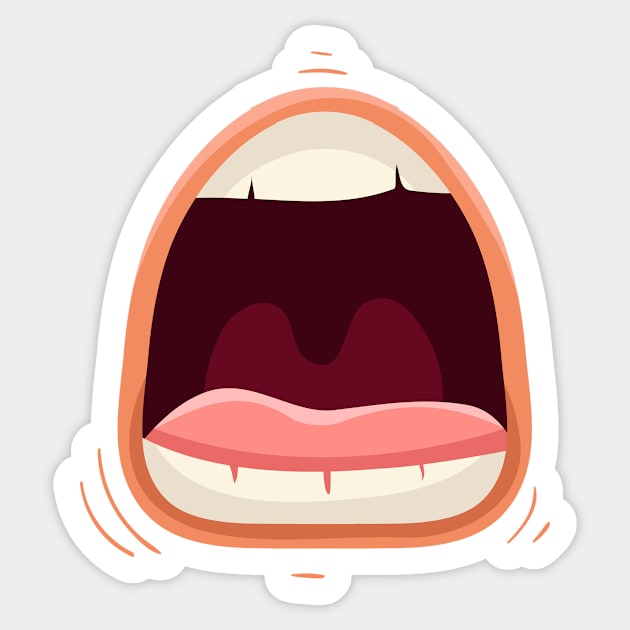 Big Scream – Cartoon Mouth Yelling Out Loud - Big Scream - Sticker ...