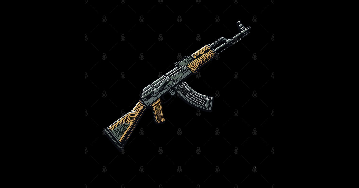 AKM assault rifle - Akm Assault Rifle - Sticker | TeePublic