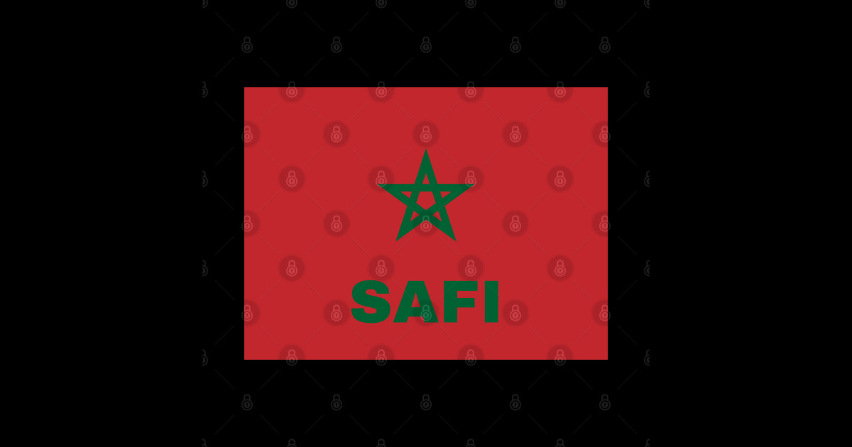 Safi City in Moroccan Flag - Flag Of Morocco - Sticker | TeePublic