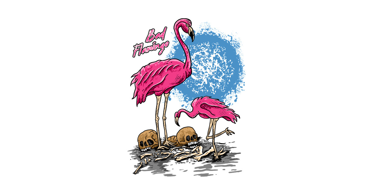 Bad Flamingo - Retro Flamingo - T-Shirt | TeePublic