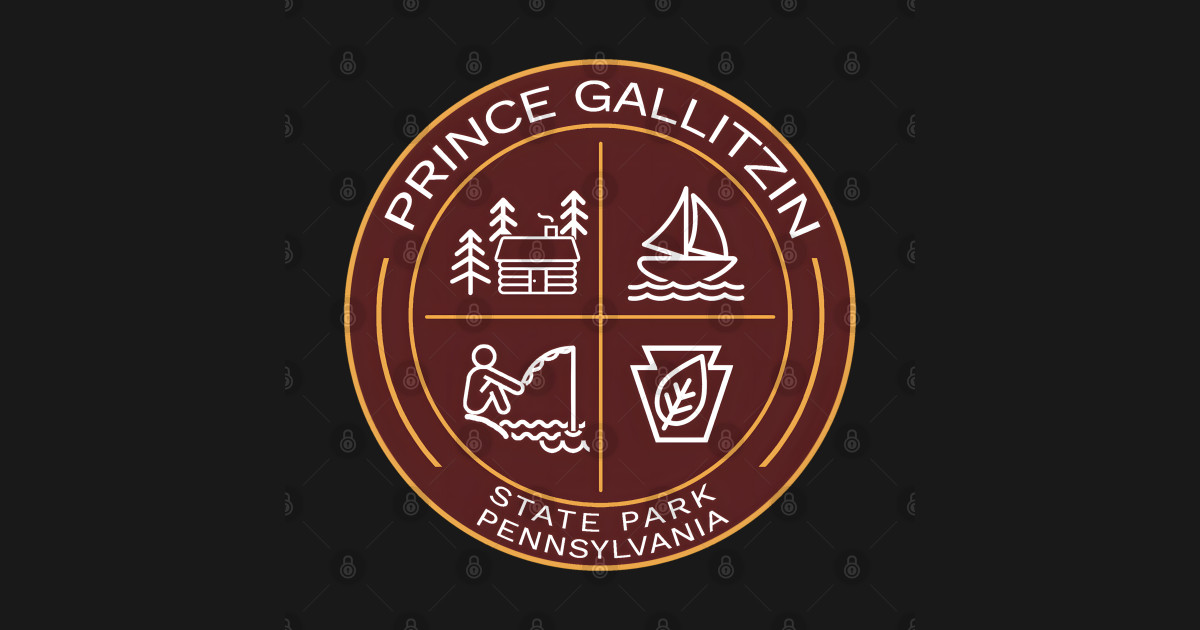 Prince Gallitzin State Park Heraldic - Prince Gallitzin Park - T-Shirt ...