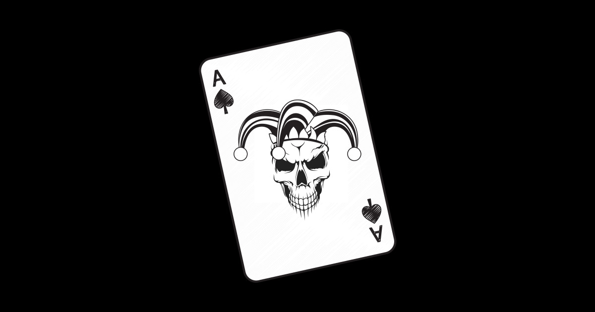 Evil Jester Ace of Spades Skull Playing Card - Playing Cards - Tapestry ...