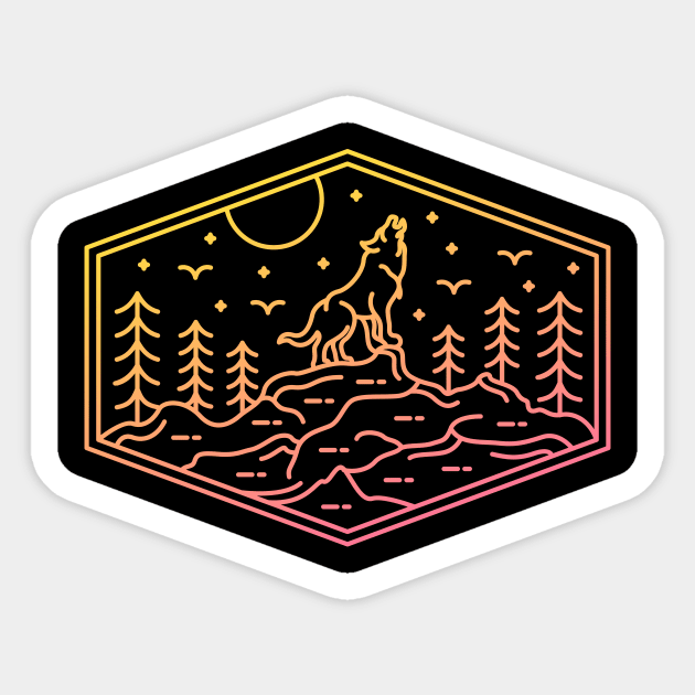 Full Wolf Moon - Wolf - Sticker | TeePublic