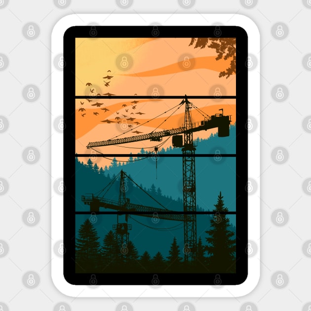 Tower Crane Nature - Tower Crane - Sticker | TeePublic