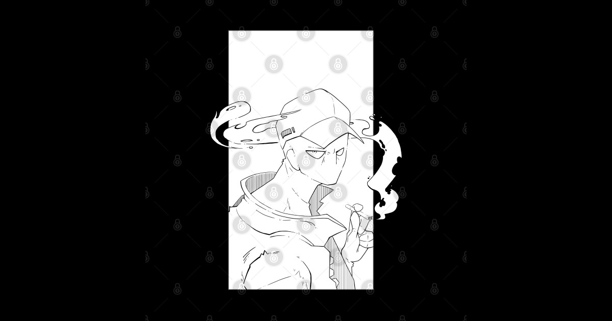 smoking Maskman - Cigarette - Sticker | TeePublic