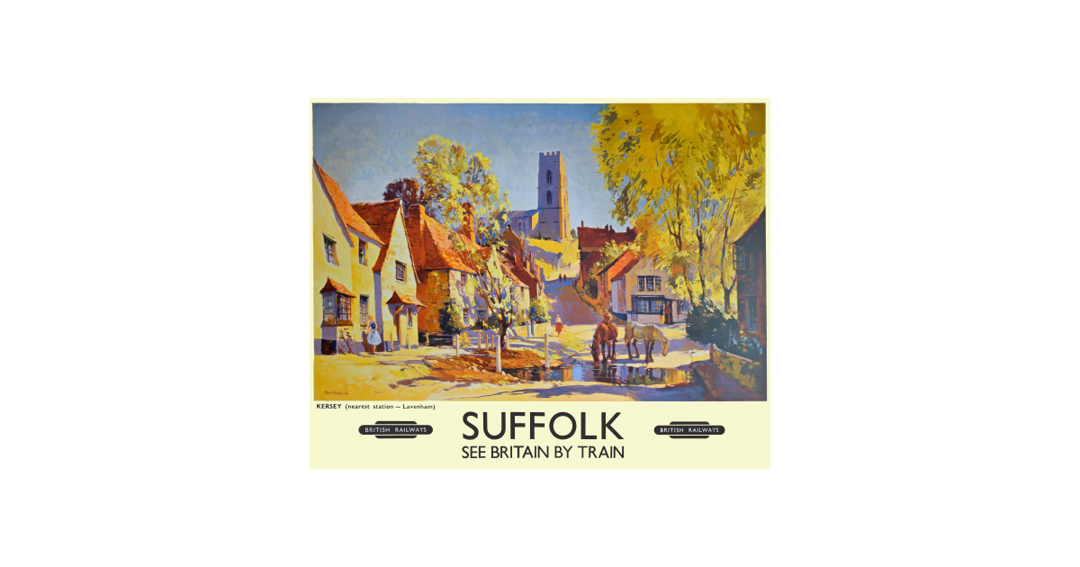 Vintage British Railways poster Suffolk - Suffolk - T-Shirt | TeePublic