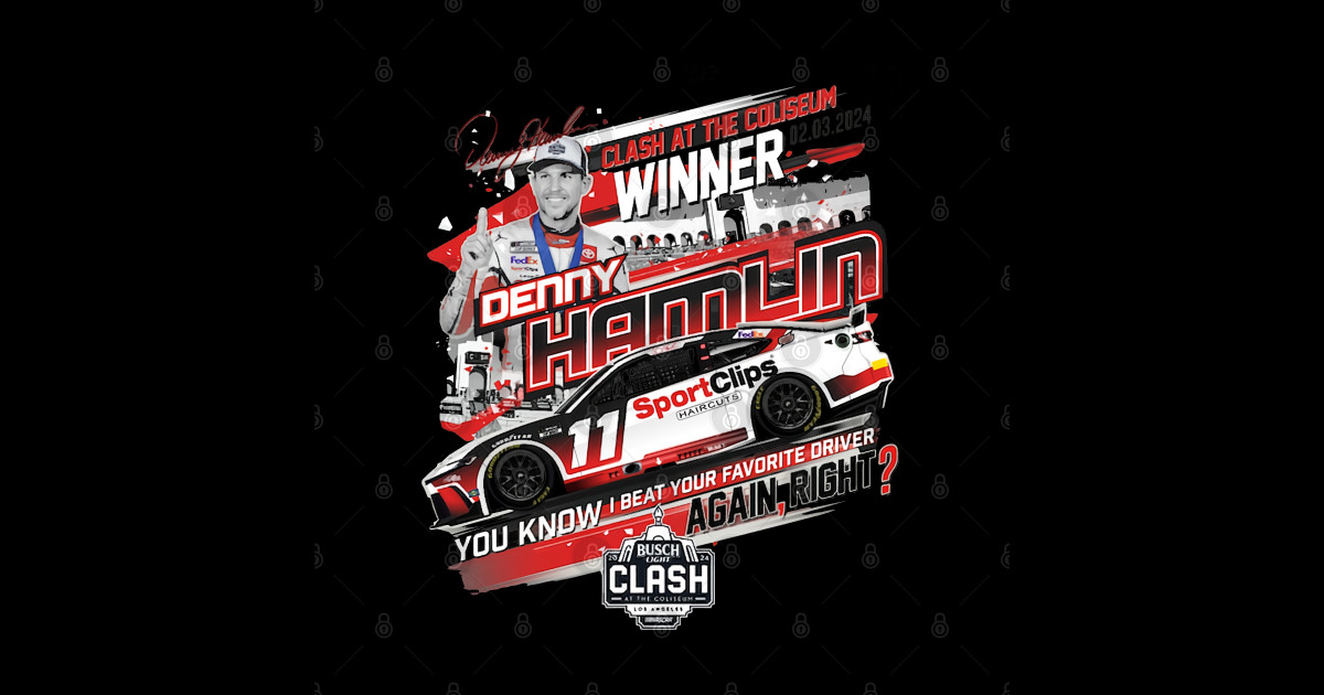 Denny Hamlin Clash At The Coliseum - Denny Hamlin - Magnet | TeePublic