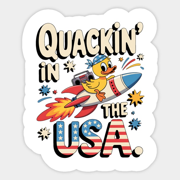 Funny 4th of July Duck Quackin in The USA Patriotic USA Flag - 4th Of ...