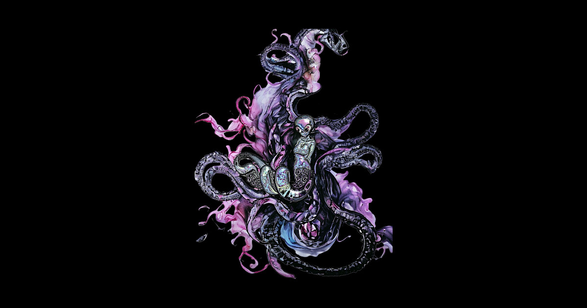 Inky Tentacle Girl - Alien Art - Sticker | TeePublic