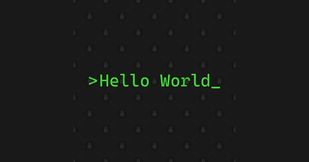 Hello World Green Terminal - Programming - T-Shirt | TeePublic