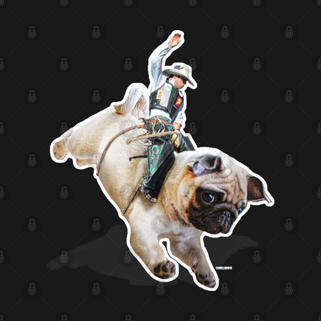 Pug Riding - Pug - T-Shirt | TeePublic