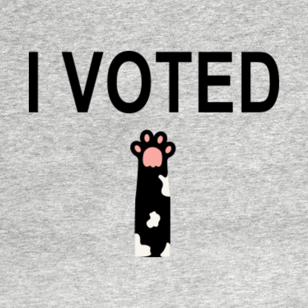I Voted black white cat paw gift idea - I Voted Black White Cat Paw ...