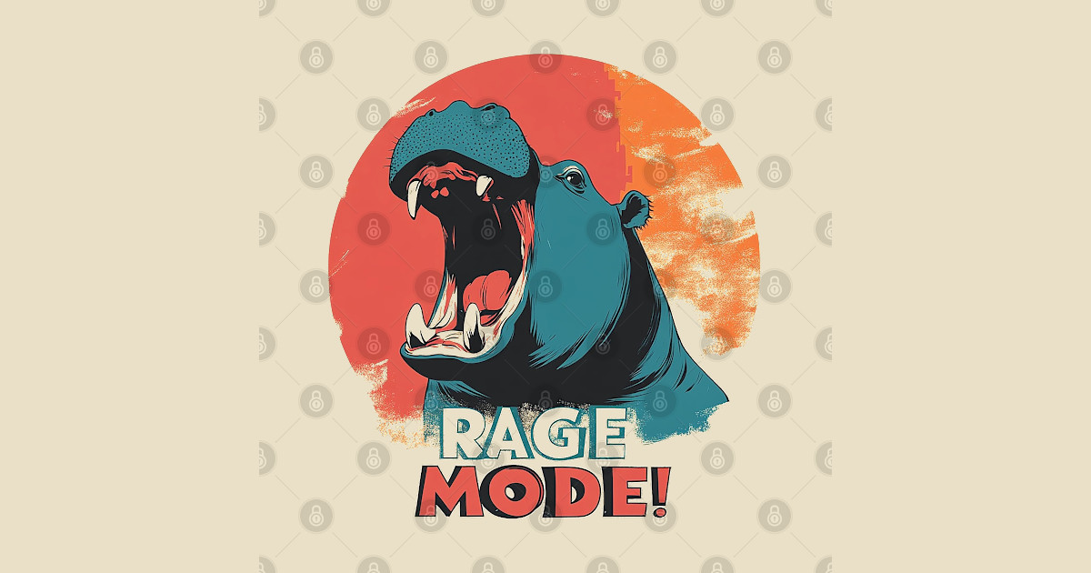 Moo-Deng | Rage Mode Hippo Illustration - Moo Deng - T-Shirt | TeePublic
