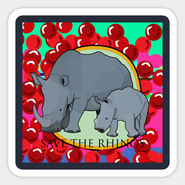 Save the Rhinos - Beautiful Gift Birthday - Sticker | TeePublic