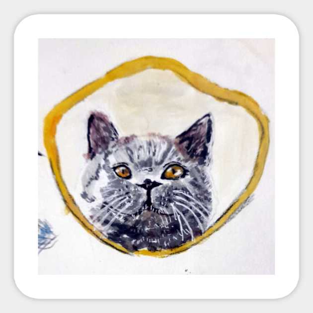 Peeping Tom cat - Cat - Sticker | TeePublic