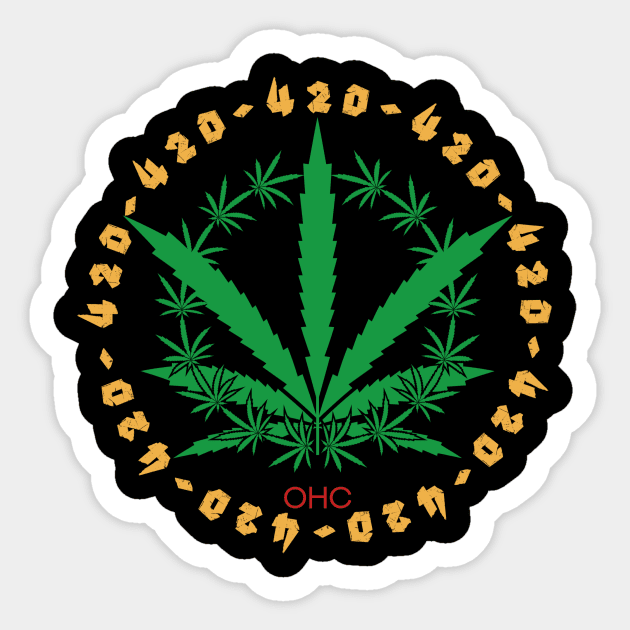 Art Leaf 420 ohc - Cannabis Gift - Sticker | TeePublic
