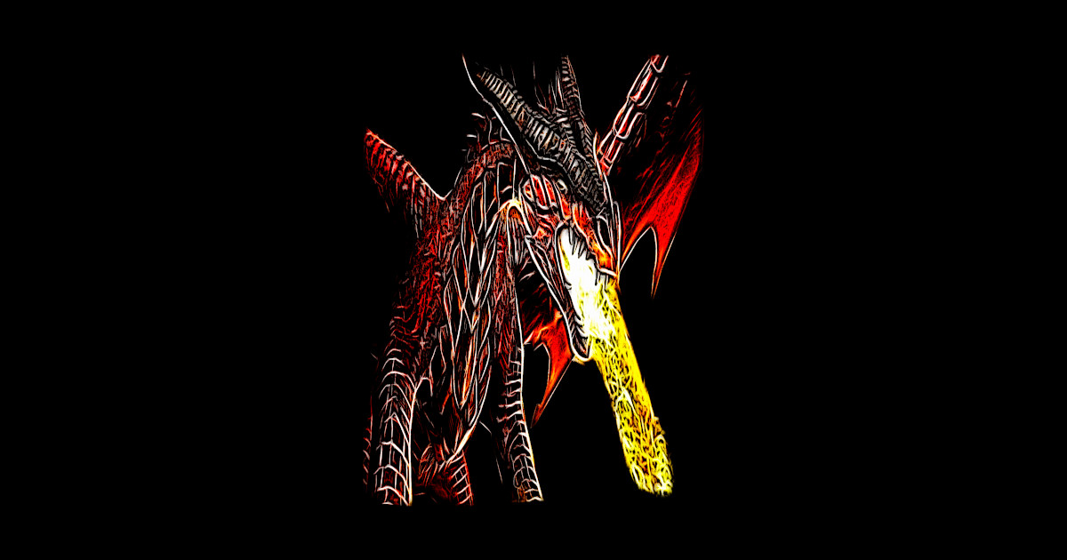 Toothless Fire Breathing Night Fury Fractal Dragon Design - Big Red ...