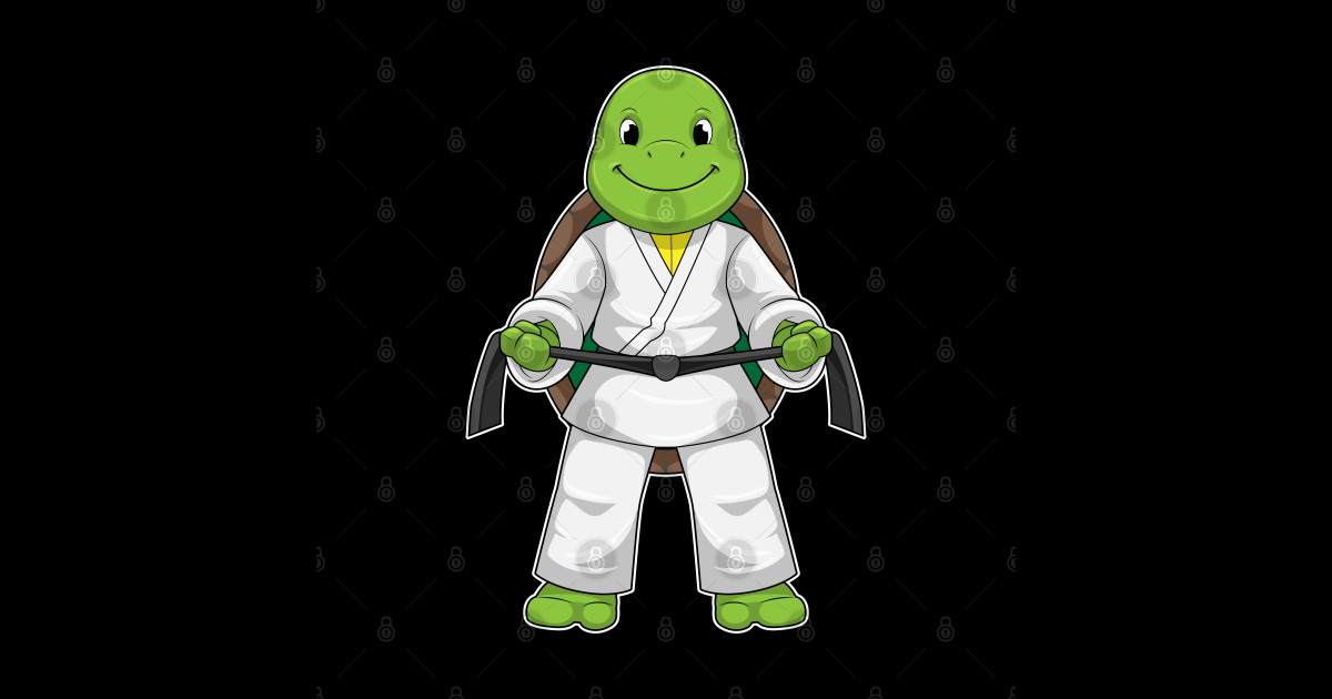 Turtle at Martial arts with black Belt - Turtles - Posters and Art ...