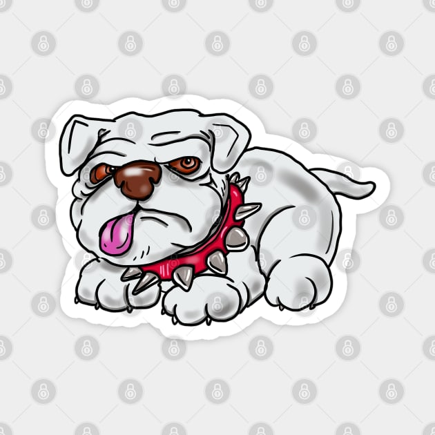 A white Bulldog named Terror - Bulldog - Magnet | TeePublic