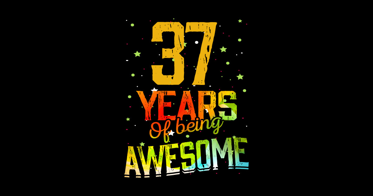 37 Years Of Being Awesome Gifts 37th Anniversary Gift Vintage Retro ...
