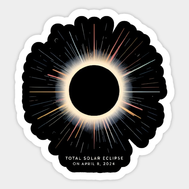 total solar eclipse 8 April - Total Solar Eclipse 2024 - Sticker ...