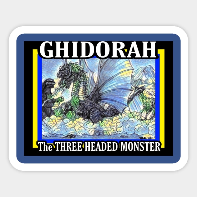 GHIDORAH THE THREE HEADED MONSTER - Godzilla - Sticker | TeePublic