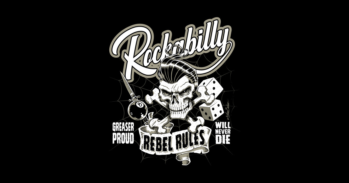 Rebel Rules skull - Rockabilly - Sticker | TeePublic