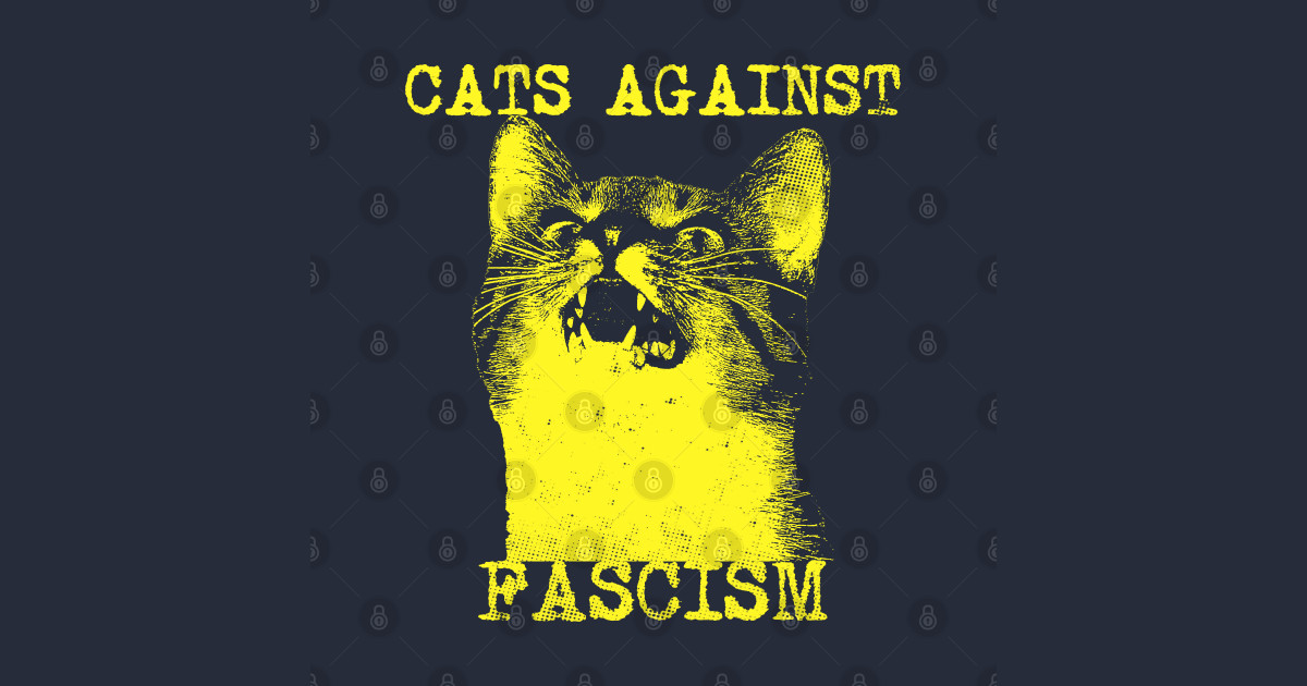 Cats Against Fascism T-Shirt, Vintage Black Cat Shirt, Anti Fascism ...