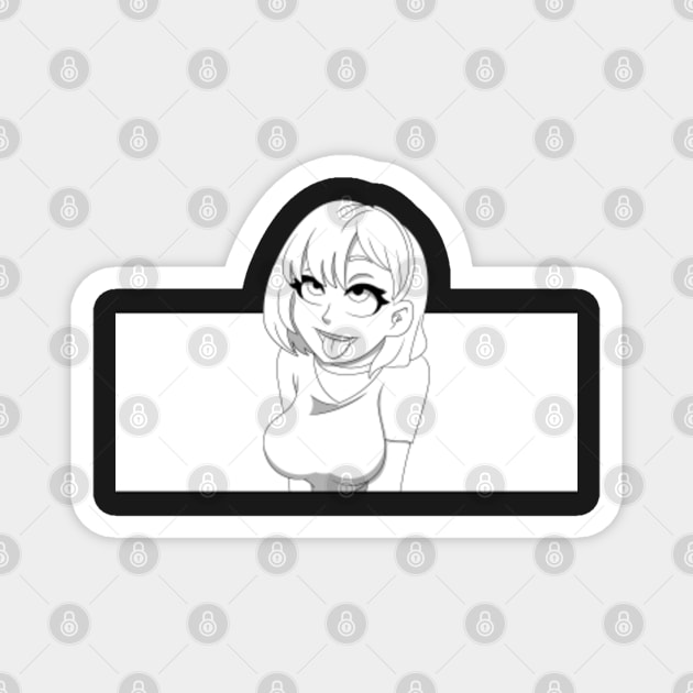 Horny Anime Girl Hentai Girl Orgasm Tongue Out Magnet Teepublic