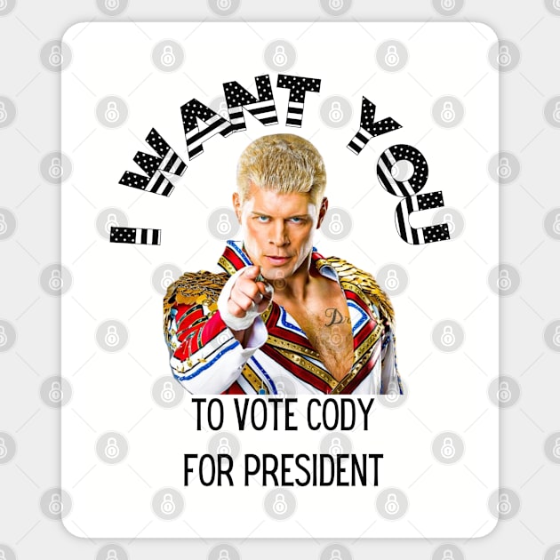 Cody Rhodes wants you! - Cody Rhodes - Sticker | TeePublic