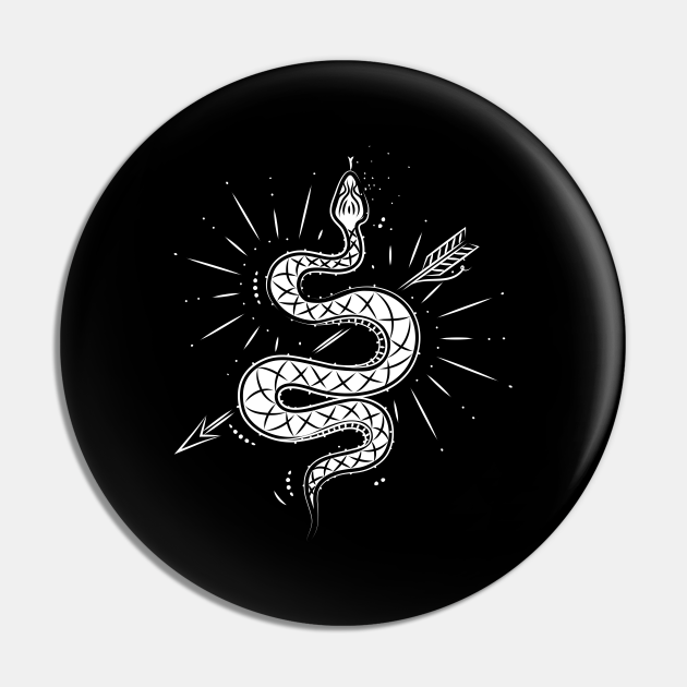 Occult Gothic Arrow Snake Magic Wicca Satan - Sign - Pin | TeePublic