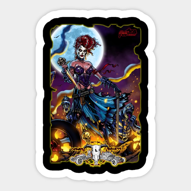 curves and bullets the rise of malvida - Sugar Skull - Sticker | TeePublic