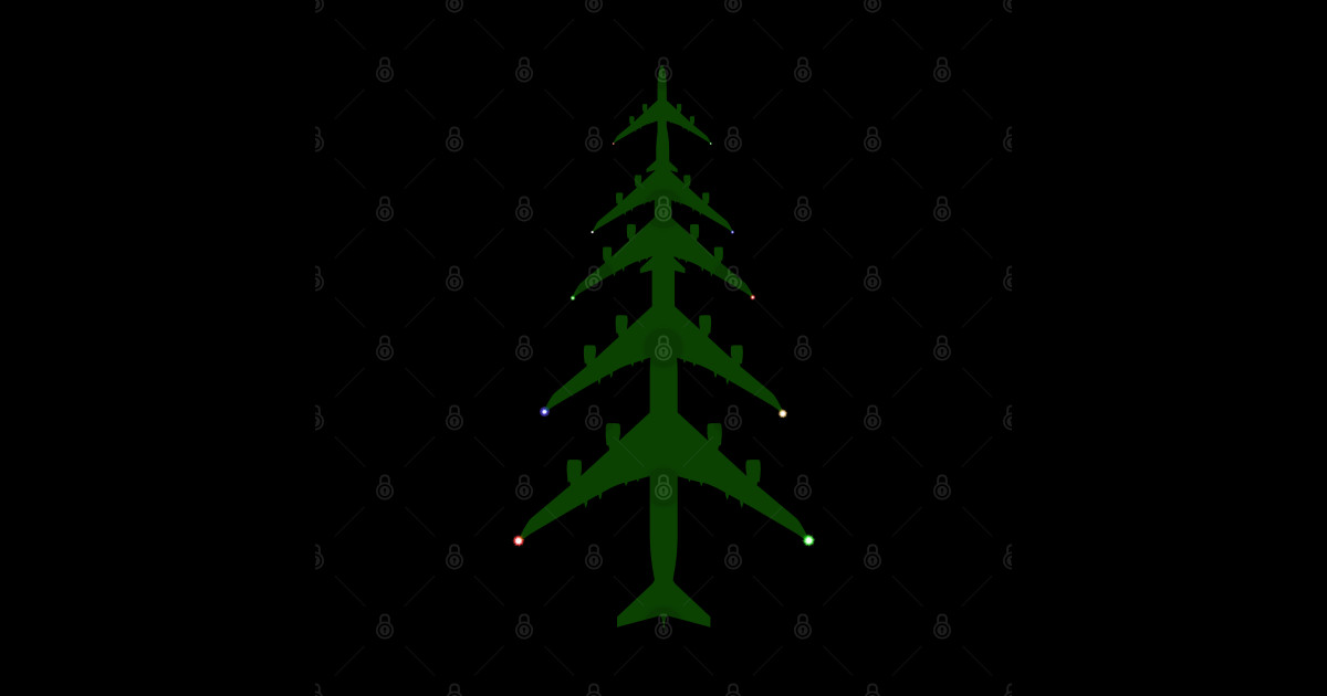 Airliner Airplane Christmas Tree Aviation Holiday Design - Airplane ...