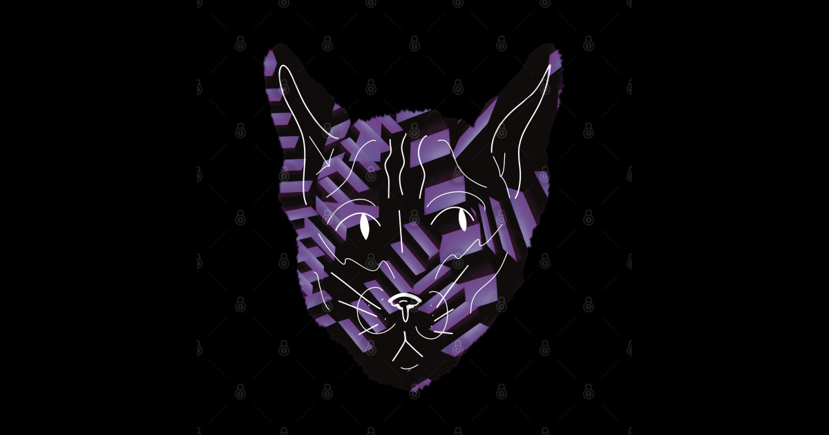 Liminal Spaces Cat Purple Design - Cat - Sticker | TeePublic