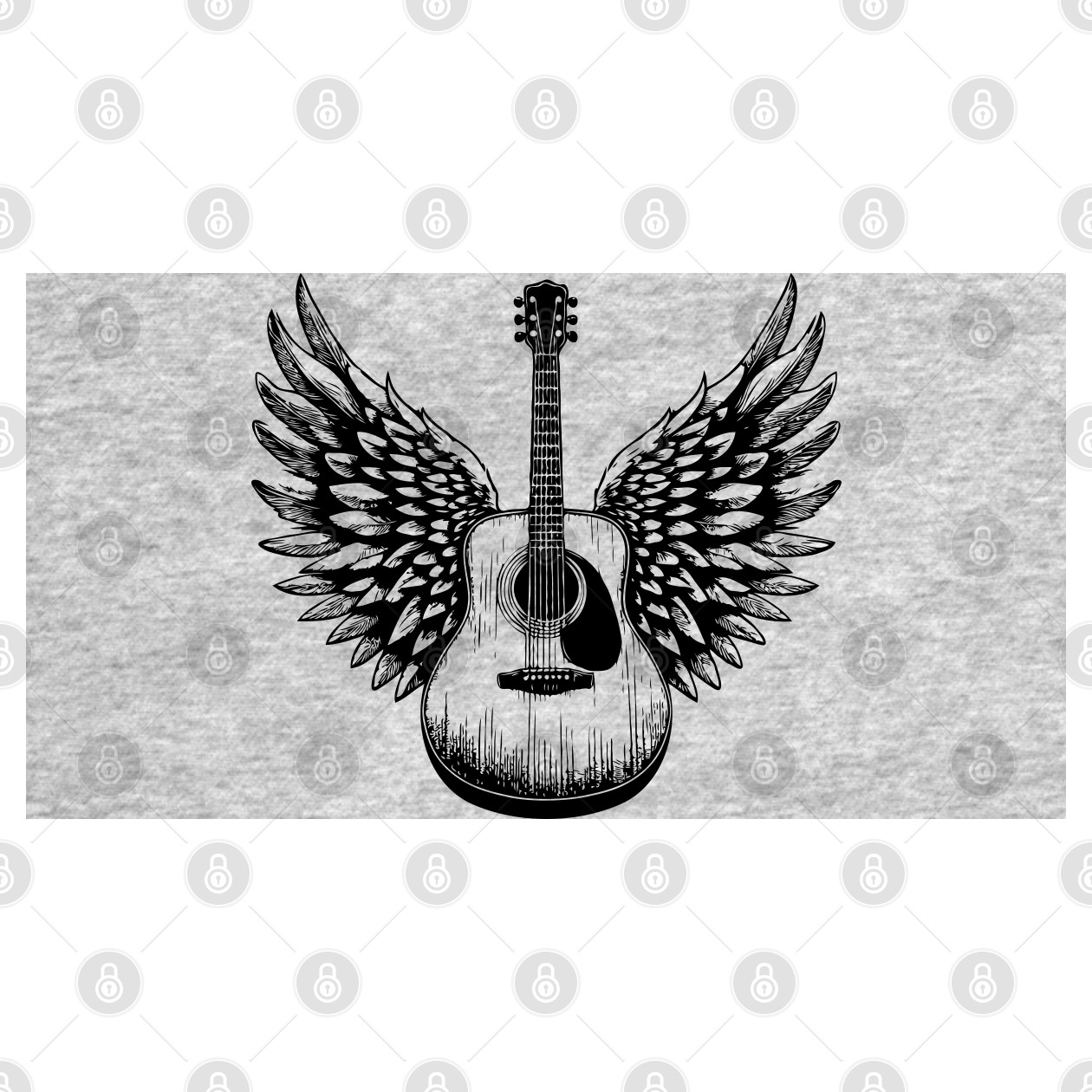 Acoustic Guitar with Wings - Six-String Strumming - Acoustic Guitar - T ...
