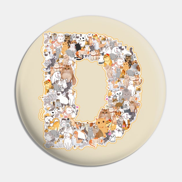 cat letter D(the cat forms the letter D) - Cat - Pin | TeePublic